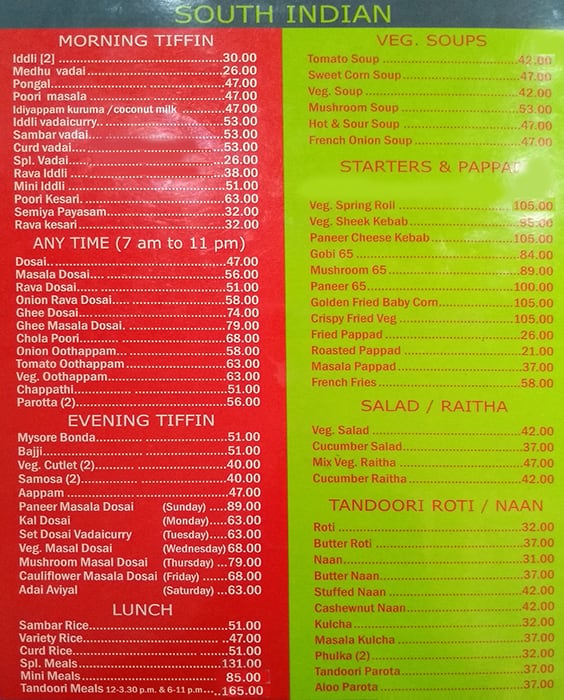 Menu of Doveton Cafe, Purasavakkam, Chennai