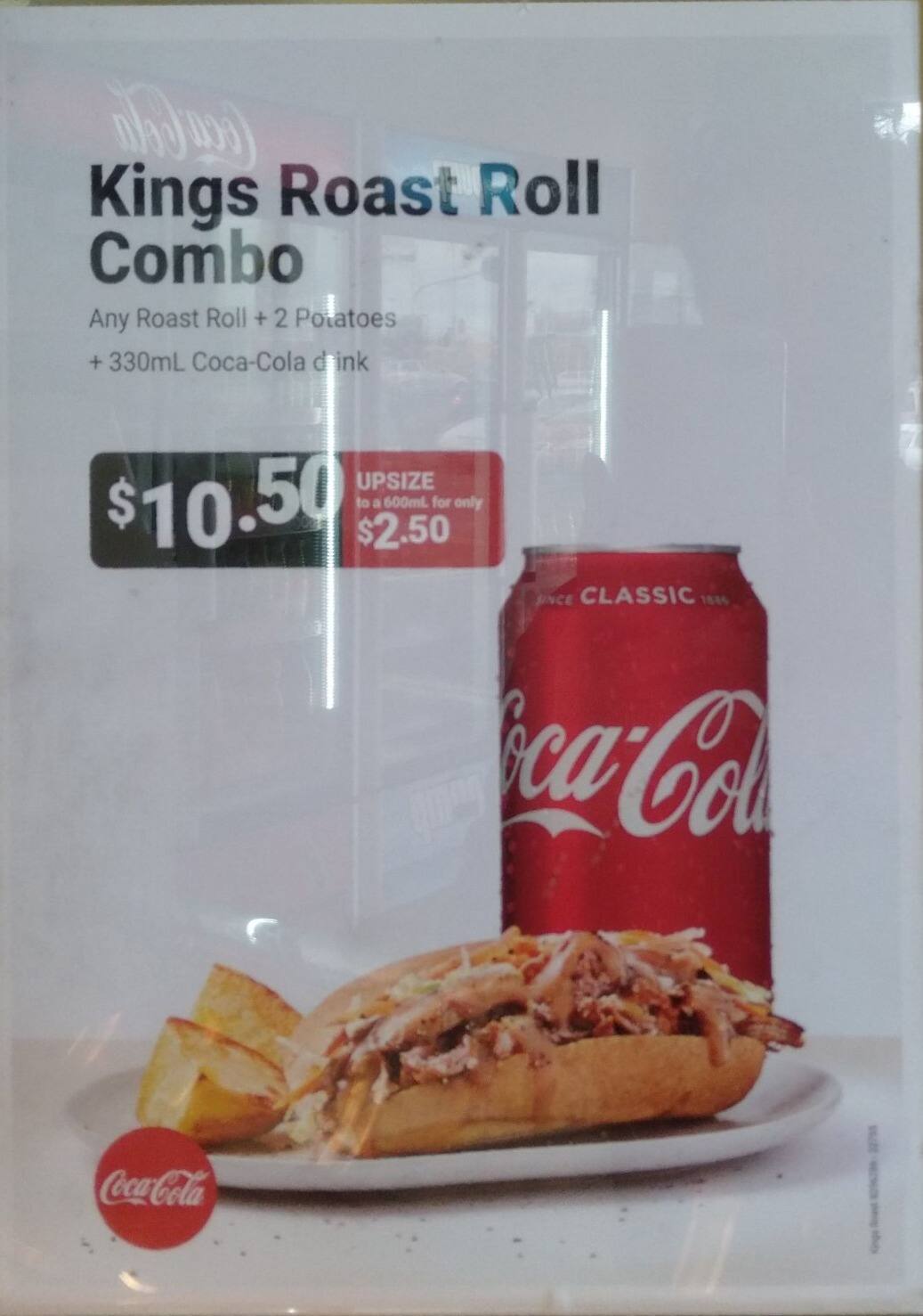 Menu at Kings Roast cafe, Auckland, Lincoln Road