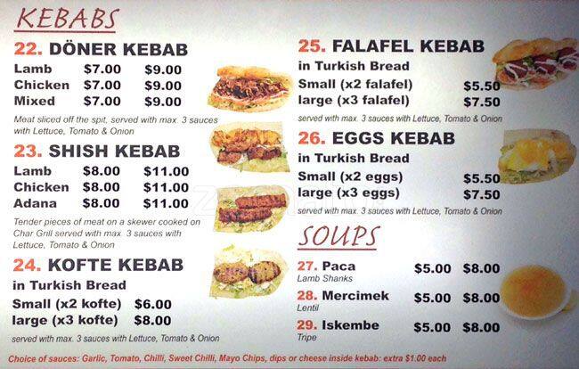 Carta de comida rápida Station Kebab House, Broadmeadows, Shop 5/7