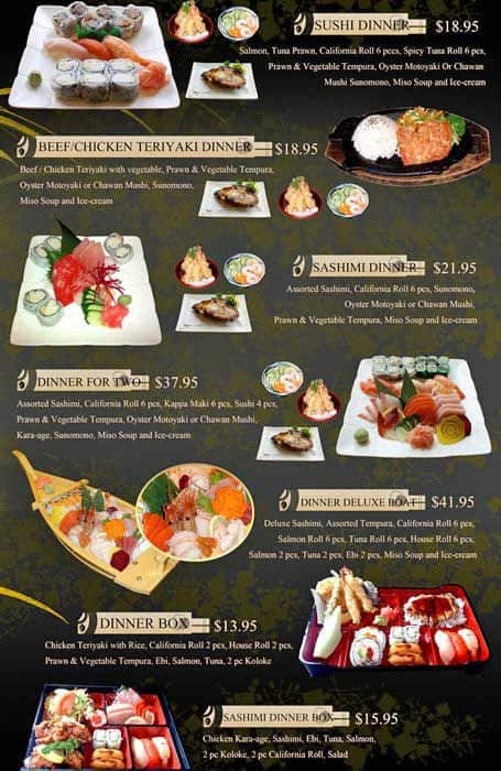 Menu at Ki Sushi Restaurant, New Westminster