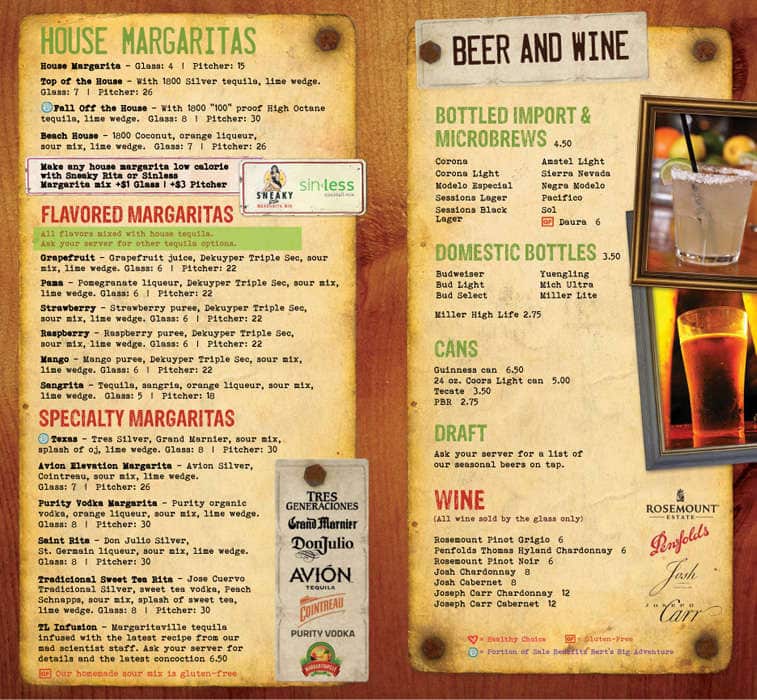 Menu at Tin Lizzy's Cantina pub & bar, Atlanta, Piedmont Rd NE