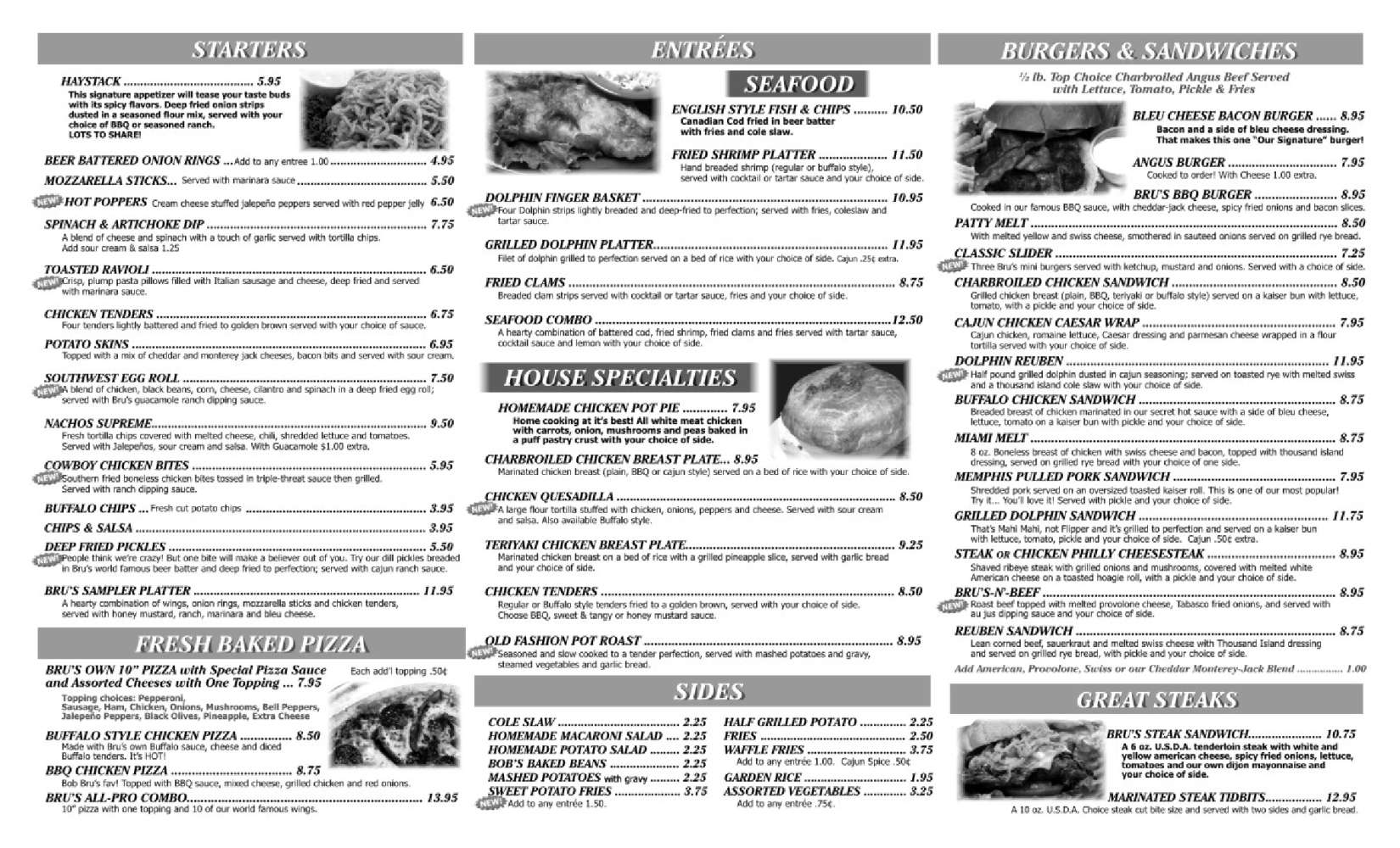 Menu at Bru's Room Wings & Things pub & bar, Sunrise