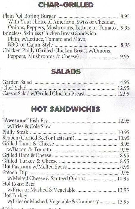 Menu at Dee Dee's Tavern pub & bar, Latham