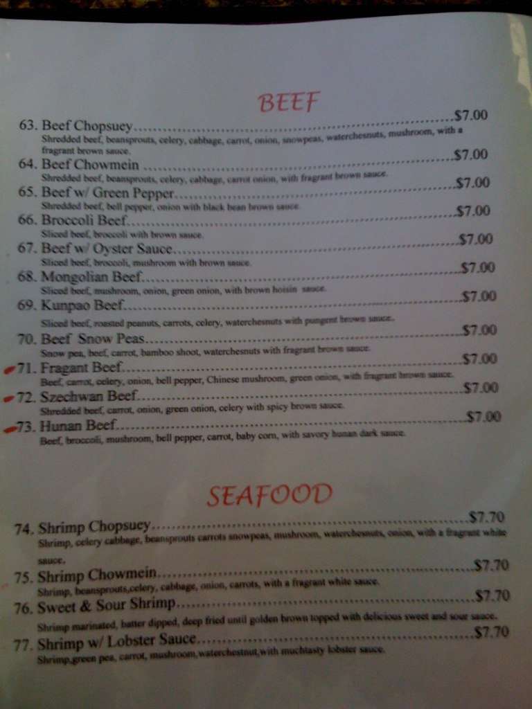 Menu at China Valley Chinese Restaurant, El Paso