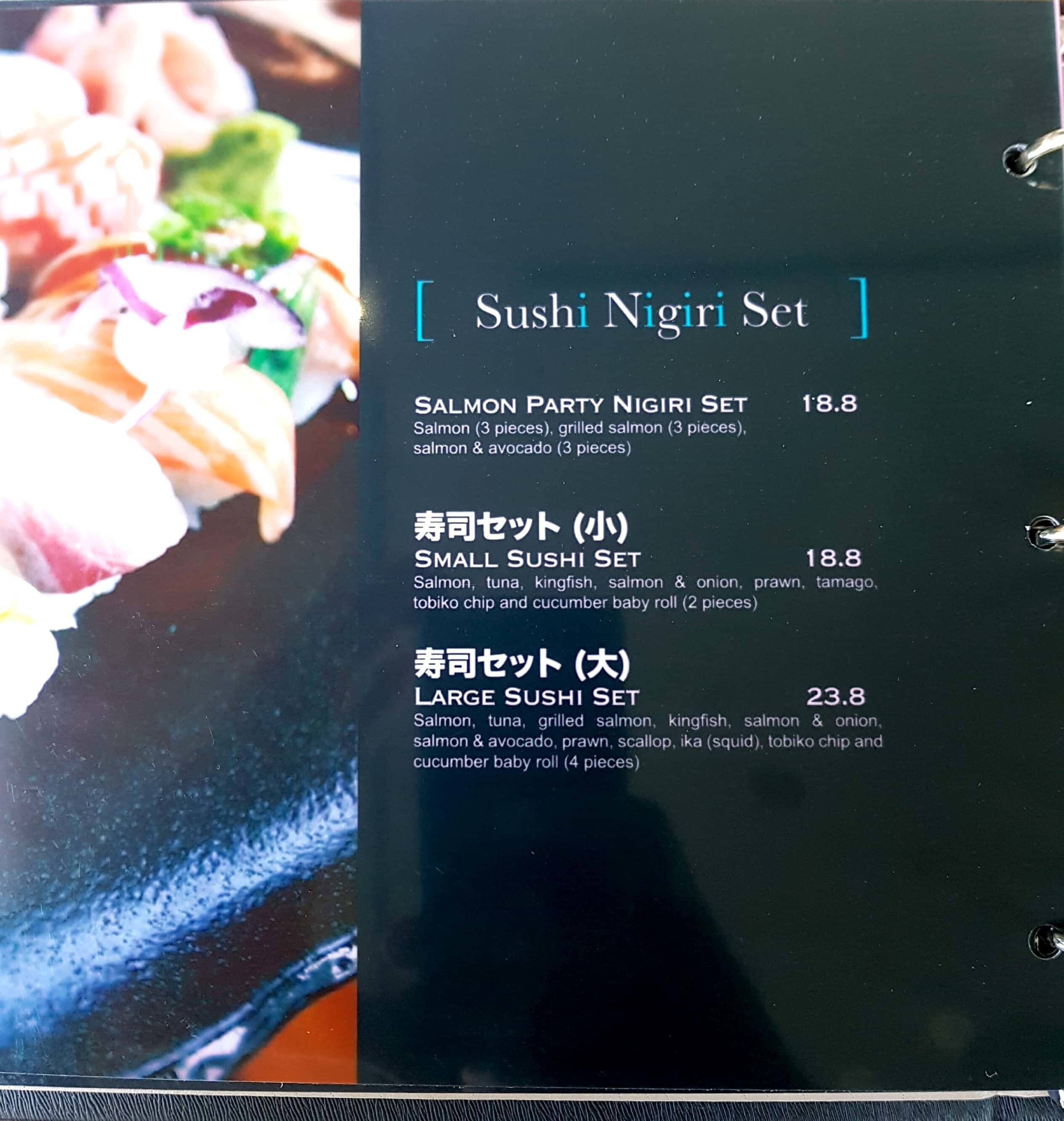 Menu at Taisho Wagyu Beef BBQ, Zetland