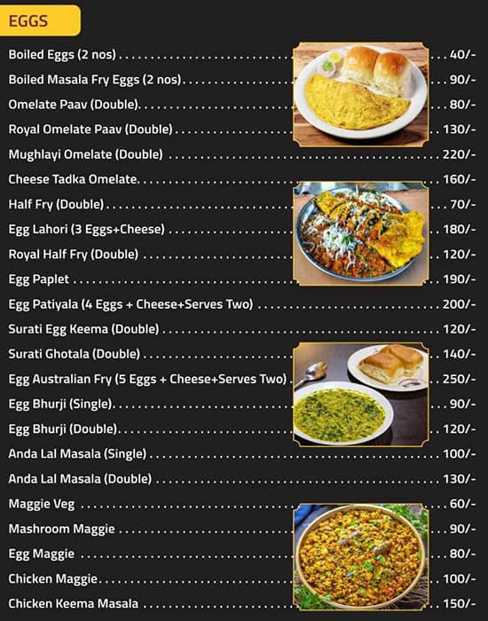 Menu of Eggs And Rolls, Colaba, Mumbai
