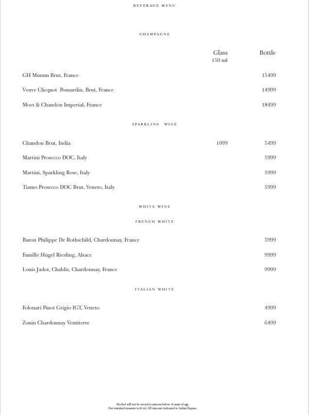 Menu of The Royal Root - InterContinental Jaipur, Sitapur, Jaipur