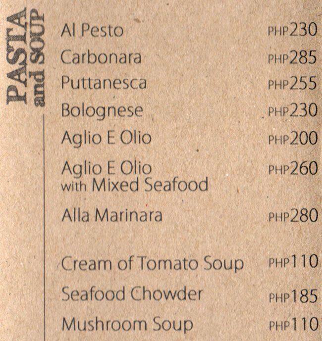 Menu at Swiss Deli, Parañaque