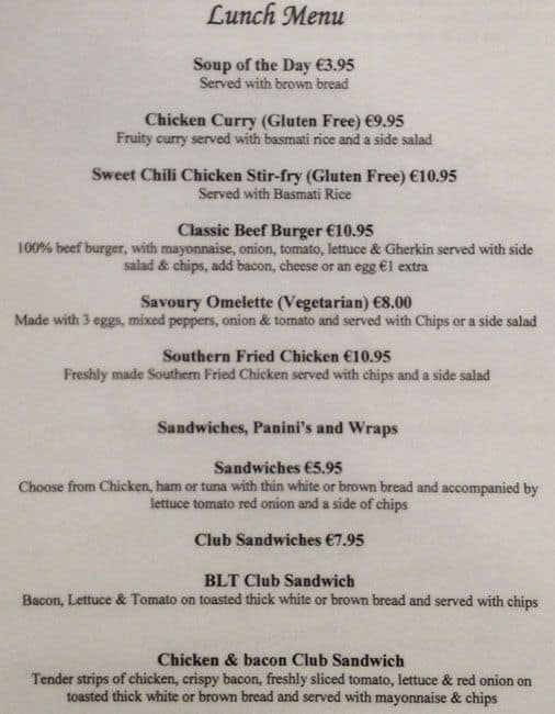 Menu at Truly Scrumptious cafe, Dublin, Unit 5 Rosemount Shopping Centre