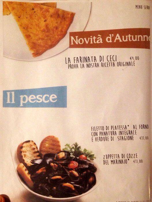 Menu at Little Italy pub & bar, Milan, Via Piero della Francesca