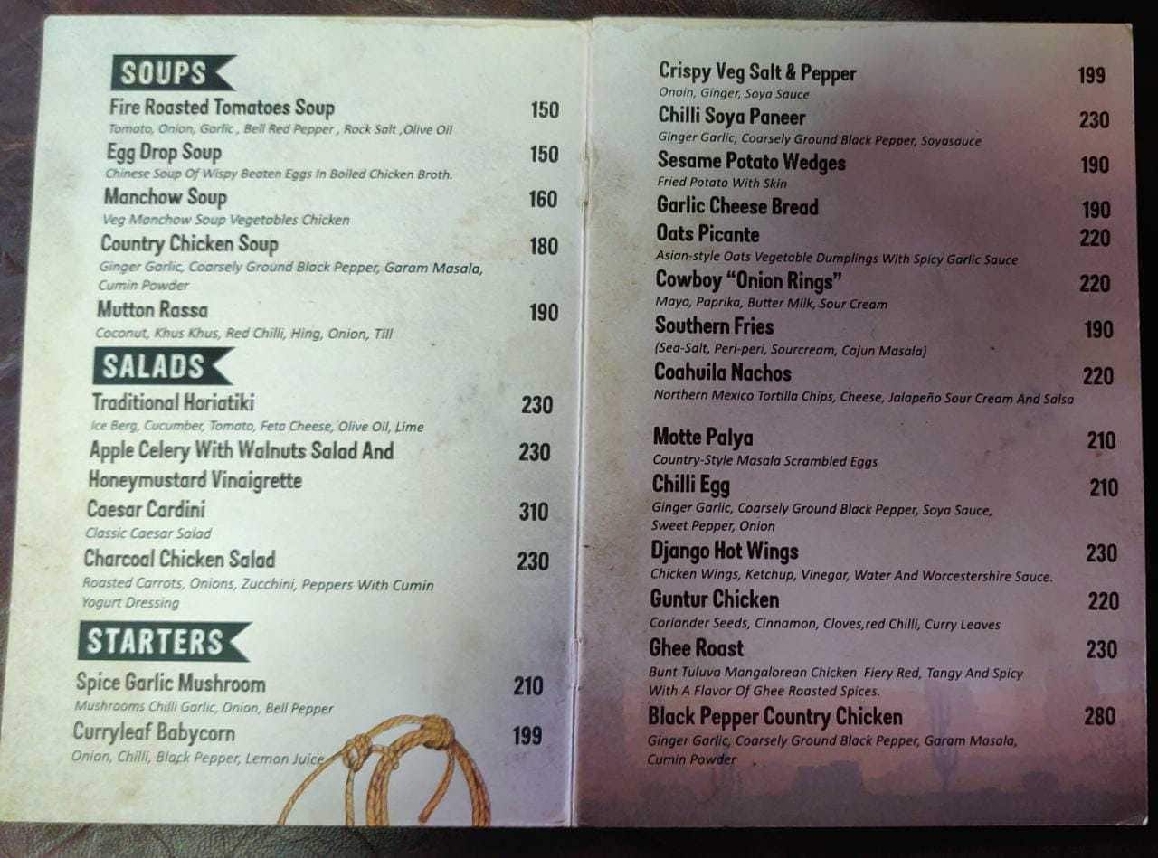 Menu at Double Barrel Brewpub, Mysuru