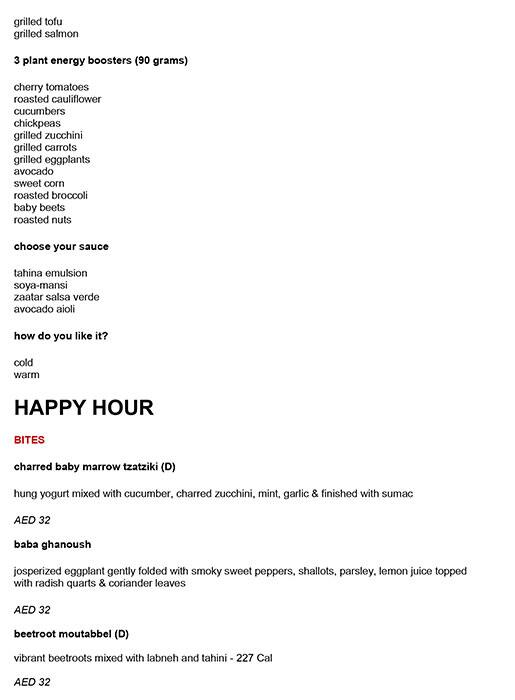 Menu at Orange Feels Bar - Hotel Indigo Dubai Downtown, Dubai