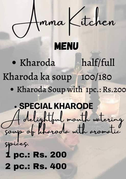 Menu of Amma Kitchen, Mayapuri Phase 2, New Delhi