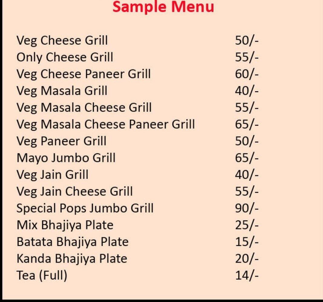 Menu of Grilled Vada Pav Center, Ulhasnagar, Thane