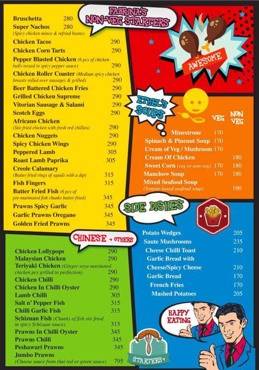 Menu at Jugheads, Mumbai, #103/104