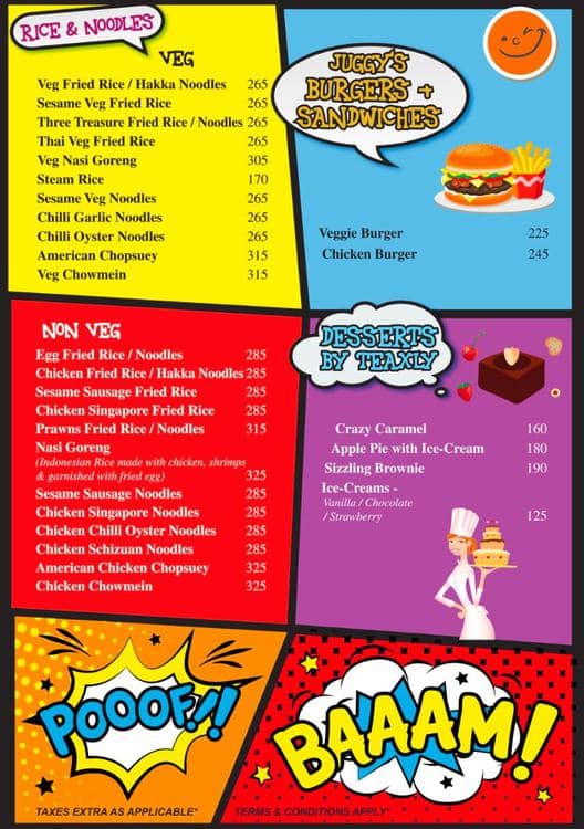 Menu at Jugheads, Mumbai, #103/104