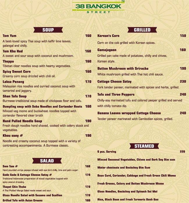 38 Bangkok Street Menu, Menu for 38 Bangkok Street, Kasarvadavli, Thane ...