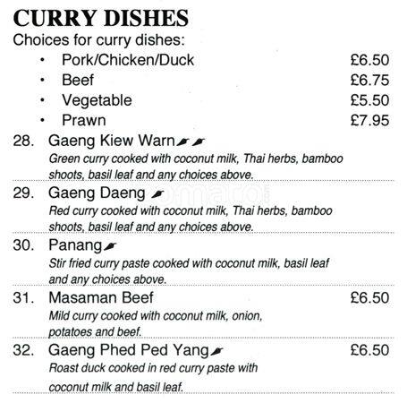 Menu at Khobkhun Thai Cuisine restaurant, London