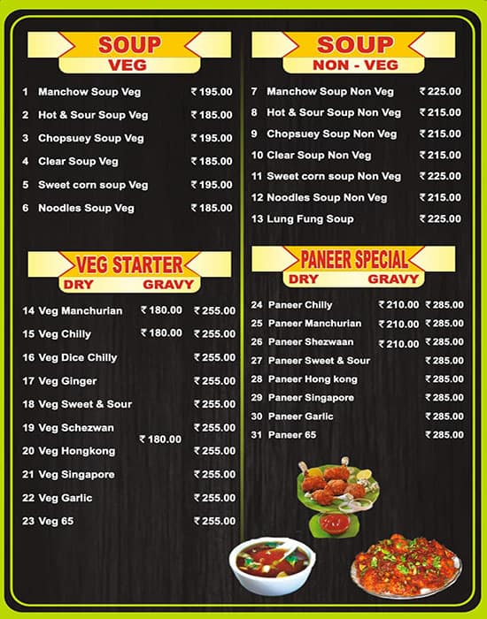 Menu of Modern Chinese Fast Food, NIBM Road, Pune