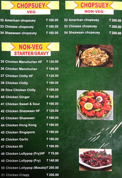 Menu at Modern Chinese Fast Food, Pune, Narayan Annaji Shinde Rd