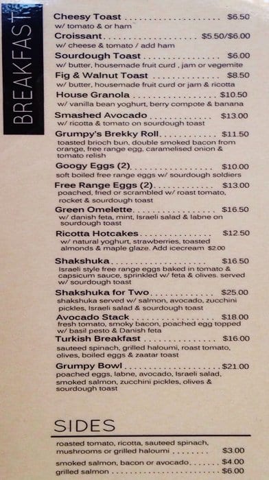 The Grumpy Baker Menu, Menu for The Grumpy Baker, Chatswood, Sydney ...