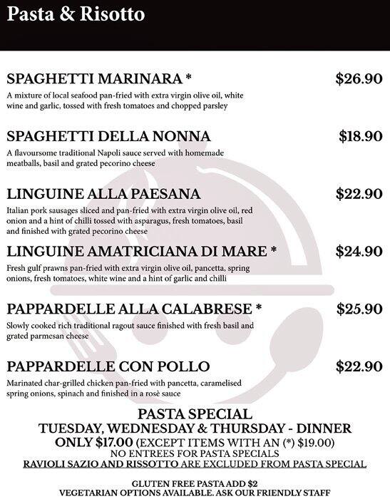 Menu at Sazio Italian Restaurant, Greenwith, 220 Target Hill Rd