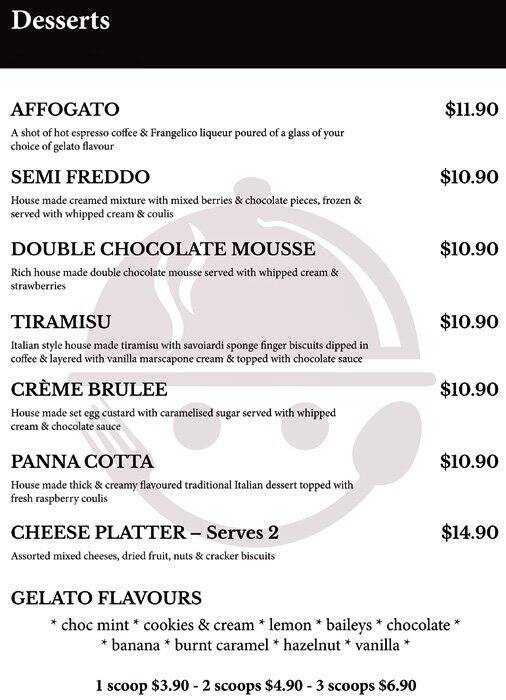 Menu at Sazio Italian Restaurant, Greenwith, 220 Target Hill Rd
