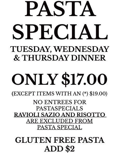 Menu at Sazio Italian Restaurant, Greenwith, 220 Target Hill Rd