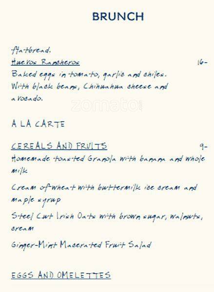 Menu at Prune restaurant, New York City, 54 E 1st St