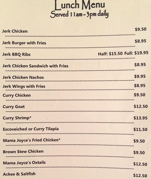 Menu at The Island Spot restaurant, Carrollton, Midway Rd #105