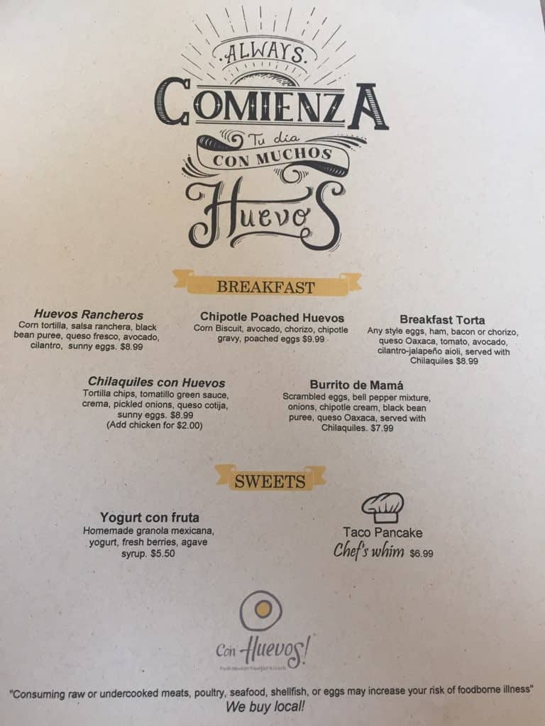 Con Huevos Menu, Menu for Con Huevos, Clifton, Louisville - Urbanspoon ...