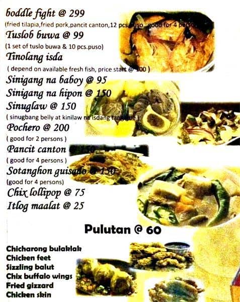 Menu at The Port pub & bar, Compostela