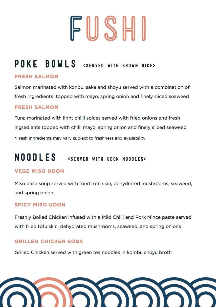 Menu at Fushi restaurant, Osborne Park, Ground Floor 20 Walters Dr