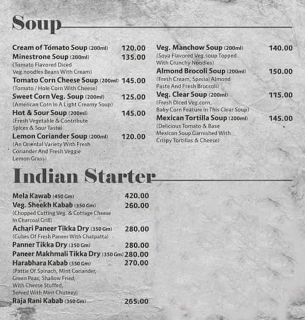 Menu of Kansar Garden Restaurant, Airport Gandhinagar Highway, Gandhinagar