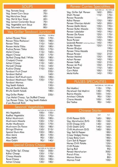 Veg Griller Menu, Menu for Veg Griller, Pratap Vihar, Ghaziabad - Zomato