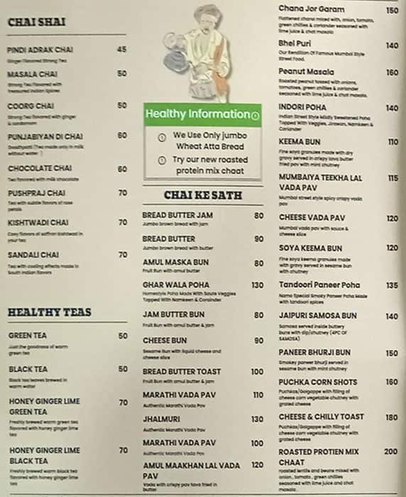 Menu of Namo Tandoori Chulha Chai Pakode Wala, Malviya Nagar, Jaipur