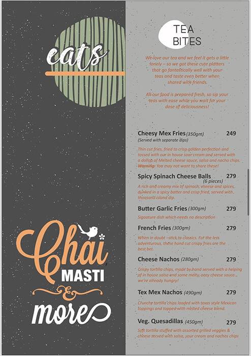 Menu of VarieTEA Chai Masti & More, Sola, Ahmedabad
