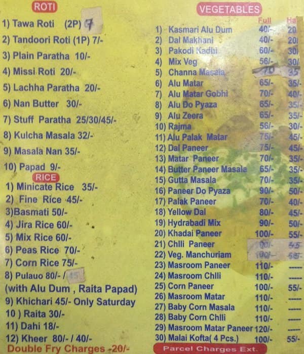 Pooja Snacks Menu, Menu for Pooja Snacks, Girish Park, Kolkata - Zomato