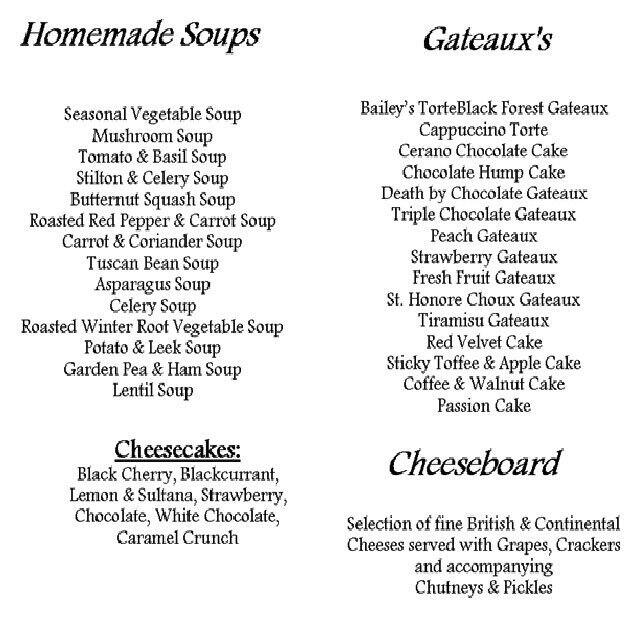 Menu at Yum Yum cafe, Edgware, High Street