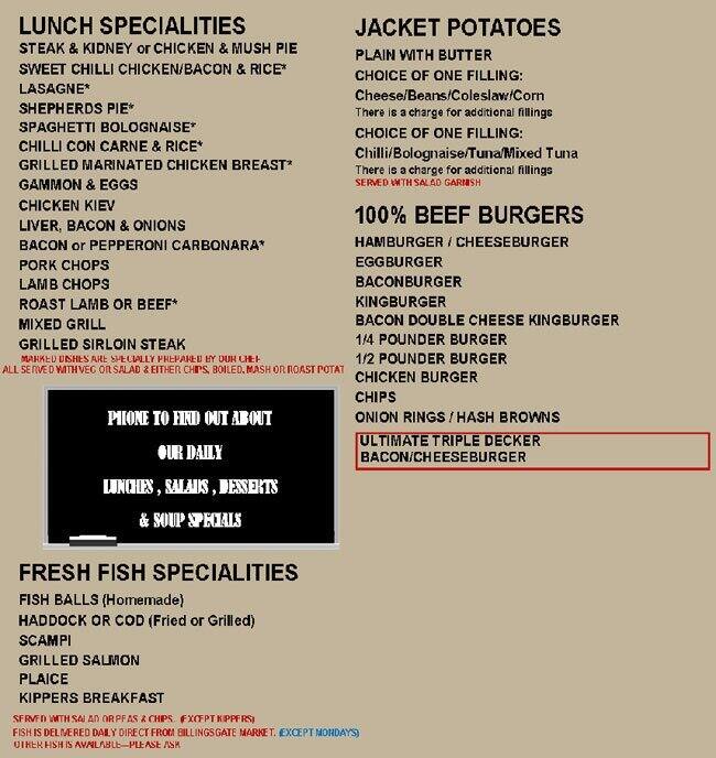 Menu at Yum Yum cafe, Edgware, High Street