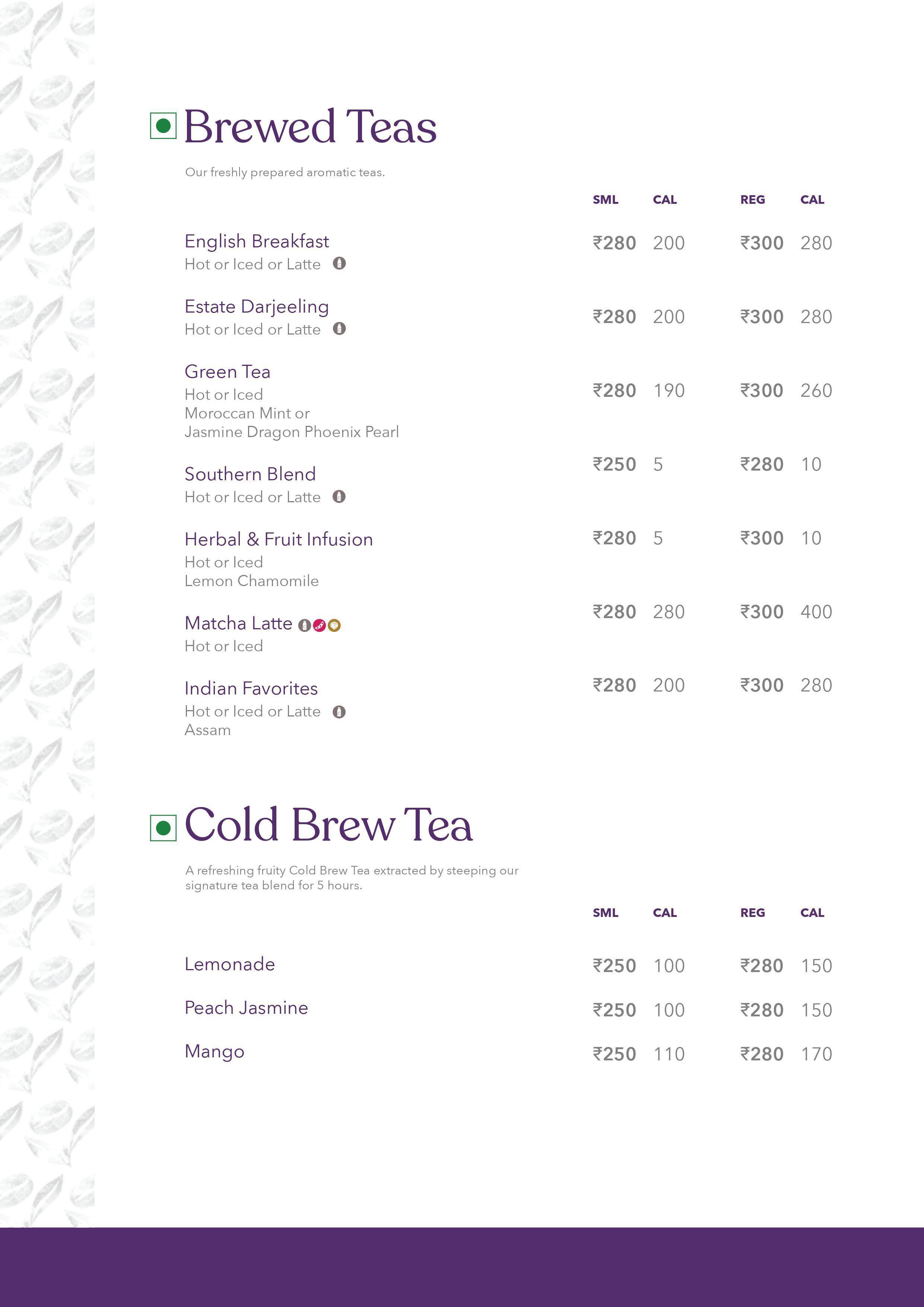 Coffee Bean And Tea Leaf Menu - Infoupdate.org