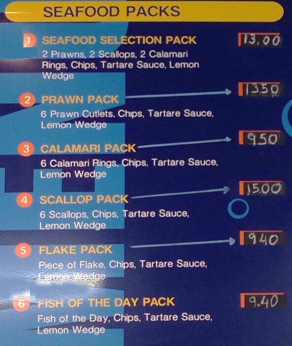 Menu at The Fishionable Chippery fast food, Carlton North