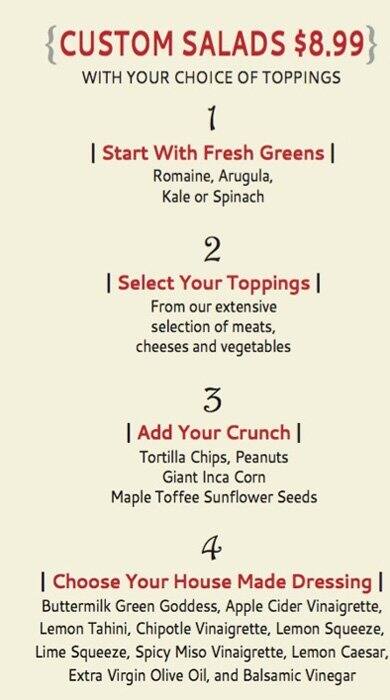 Menu at Snap Custom Pizza pizzeria, Exton