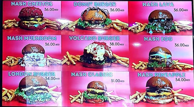 Menu of Nashmi Burger, Al Khan, Sharjah