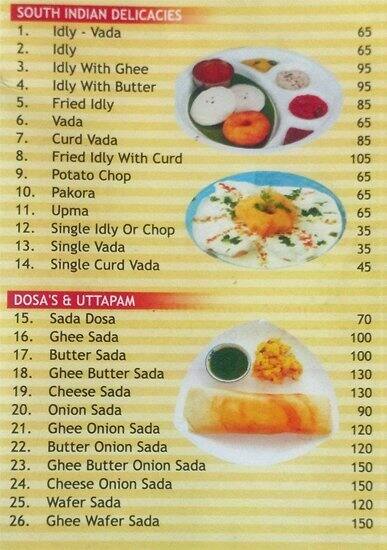 Madras Restaurant Menu, Menu for Madras Restaurant, Chandni Chowk ...