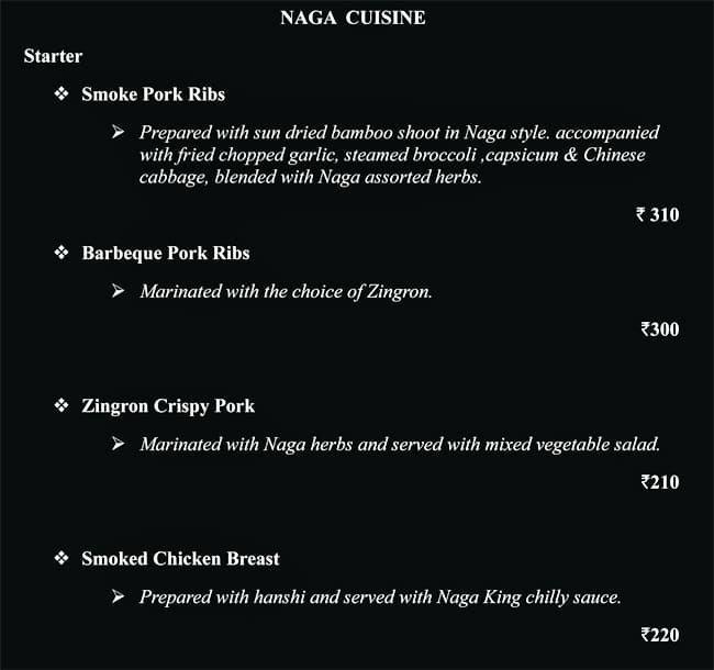 Menu of Zingron, Koramangala 7th Block, Bangalore