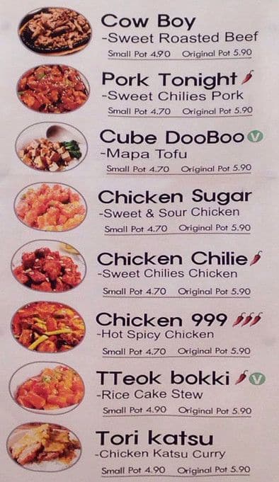 Menu at The Joa fast food, Kingston upon Thames