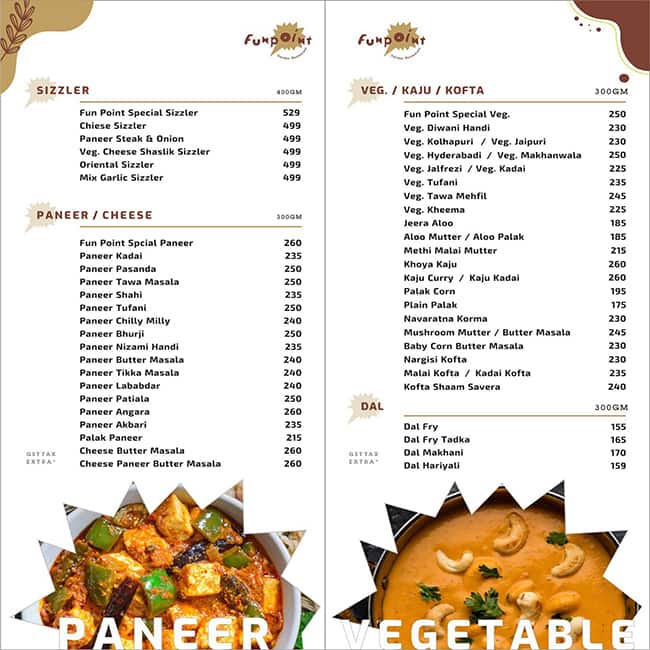 Menu at Fun Point, Ahmedabad, Tapovan Circle