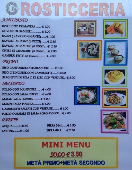Pan pizzeria rosticceria a Milano: Foto del Menu con Prezzi - Zomato Italia