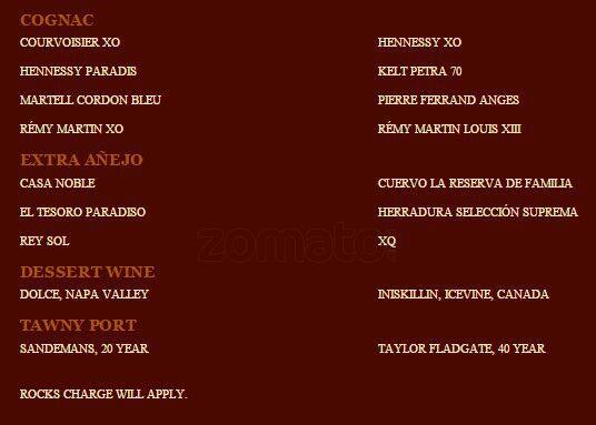 Menu at Bohanan’s restaurant, San Antonio